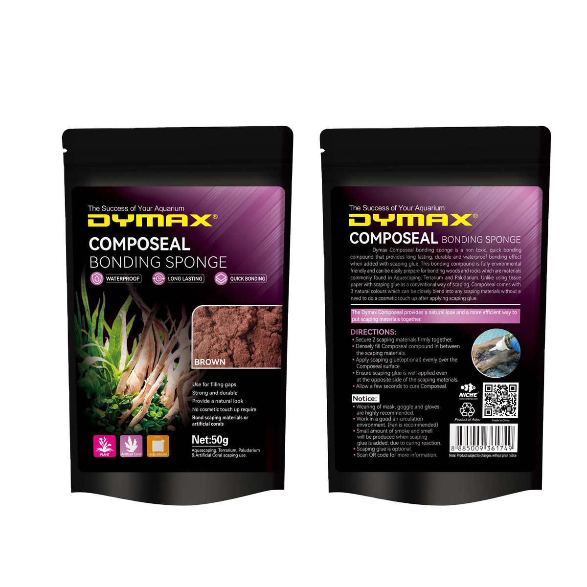 Dymax Composeal Bonding Sponge Brown 50g – Water World Pet & Aquatic Centre
